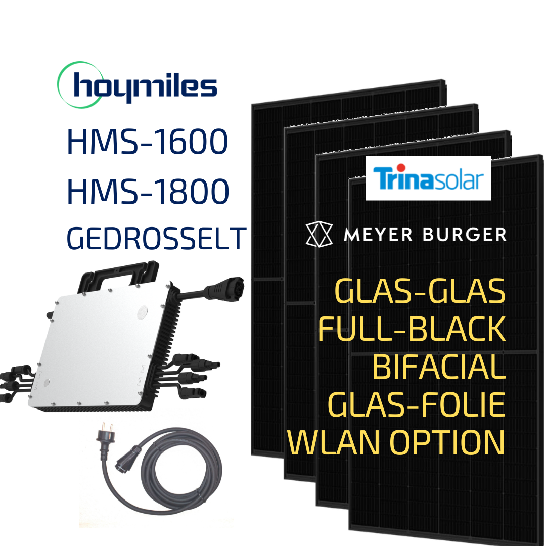 Balkonkraftwerk bis 1820Wp mit Hoymiles HMS-1600-4T oder HMS-1800-4T; 4 ...